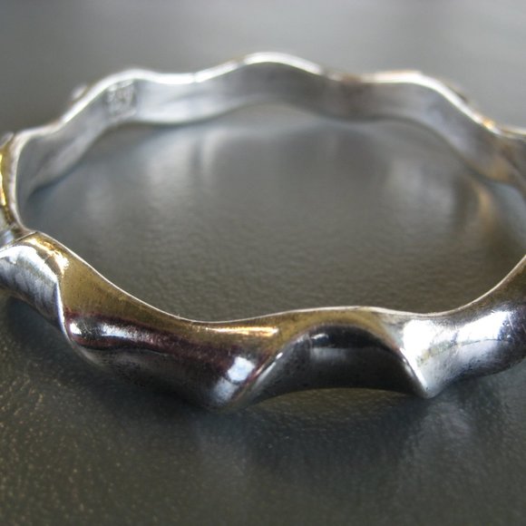 Artisan | Jewelry | Sterling 65g Undulating Edge Electroform Bangle 75 ...